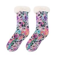 China new custom Women holiday winter warm thick floor stocking house indoor slipper socks with fluffy fur non skid socks for sale