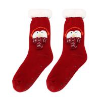 China new design ladies red Slipper Socks Fuzzy Thick Warm Heavy faux fur lined Winter Socks Christmas Stockings For women for sale