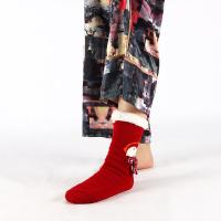 China new design ladies red Slipper Socks Fuzzy Thick Warm Heavy faux fur lined Winter Socks Christmas Stockings For women for sale