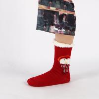 China new design ladies red Slipper Socks Fuzzy Thick Warm Heavy faux fur lined Winter Socks Christmas Stockings For women for sale