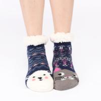 China Wholesale High Quality Low Moq women Home Indoor Thermal Winter Warm Slipper Fluffy Fuzzy Cozy Christmas Sock for sale