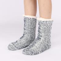 China Women's Sequin Knit Slipper Socks Super Soft Warm Fuzzy Sherpa Lined Non Skid Winter home indoor floor Socks for sale