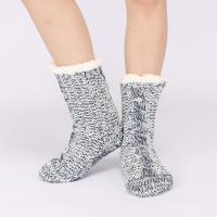 China Women's Sequin Knit Slipper Socks Super Soft Warm Fuzzy Sherpa Lined Non Skid Winter home indoor floor Socks for sale