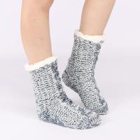 China Women's Sequin Knit Slipper Socks Super Soft Warm Fuzzy Sherpa Lined Non Skid Winter home indoor floor Socks for sale