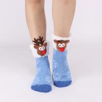 China Wholesale cute girls non-slip thickening cartoon animal medium length tube socks christmas Soft Fluffy Winter sherpa socks for sale