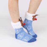China Wholesale cute girls non-slip thickening cartoon animal medium length tube socks christmas Soft Fluffy Winter sherpa socks for sale