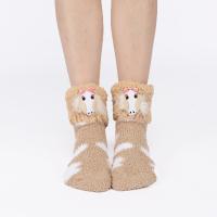 China Wholesale cute girls non-slip thickening cartoon animal medium length tube socks christmas Soft Fluffy Winter sherpa socks for sale
