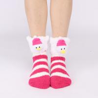 China Wholesale cute girls non-slip thickening cartoon animal medium length tube socks christmas Soft Fluffy Winter sherpa socks for sale