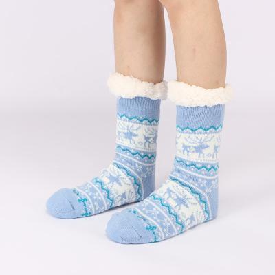 China hot sale new popular  women thick warm thermal winter anti slip home slippers floor christmas socks in stock for sale