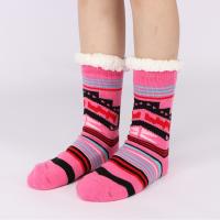 China Girls Slipper Socks Thick Warm Fuzzy plush lined Winter Socks Christmas Stockings women non-skid slipper sock for sale