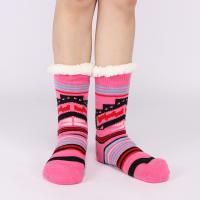 China Girls Slipper Socks Thick Warm Fuzzy plush lined Winter Socks Christmas Stockings women non-skid slipper sock for sale