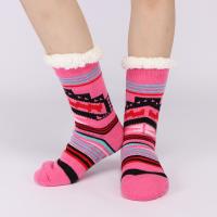 China Girls Slipper Socks Thick Warm Fuzzy plush lined Winter Socks Christmas Stockings women non-skid slipper sock for sale