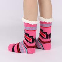 China Girls Slipper Socks Thick Warm Fuzzy plush lined Winter Socks Christmas Stockings women non-skid slipper sock for sale