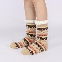 China wholesale custom women winter warm anti skid cozy fuzzy plush indoor winter slipper socks ladies Christmas socks for sale