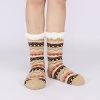 China wholesale custom women winter warm anti skid cozy fuzzy plush indoor winter slipper socks ladies Christmas socks for sale