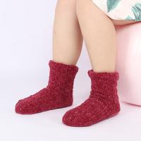 China new Winter Fuzzy thick solid color Socks for Women Anti-skid Warm Cozy Socks ladies Fluffy slipper Socks for sale