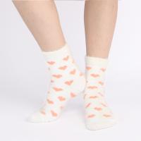 China Wholesale girls cute pink heart cosy socks soft fluffy slipper socks women white fuzzy house indoor floor socks for sale