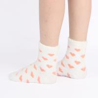 China Wholesale girls cute pink heart cosy socks soft fluffy slipper socks women white fuzzy house indoor floor socks for sale