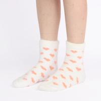 China Wholesale girls cute pink heart cosy socks soft fluffy slipper socks women white fuzzy house indoor floor socks for sale
