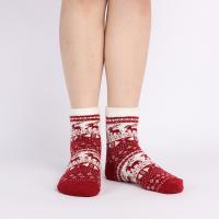 China Fuzzy Slipper Socks Warm Thick Fleece Lined Fluffy Christmas Stockings Women winter Snowflake Deer Knit socks for sale