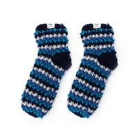 China Custom Fashion Cute Stripes Winter Women Thick Thermal Fuzzy Christmas Fluffy socks blue striped floor Socks for sale
