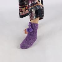 China Factory price high quality plush ball decoration women Socks Non-slip Warm fashion solid color winter designer Socks in stock for sale