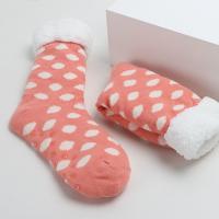 China new arrival Women Winter Soft Knit comfortable fluffy fur socks Warm designer socks non-slip dot pattern fashion Socks for sale