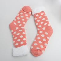 China new arrival Women Winter Soft Knit comfortable fluffy fur socks Warm designer socks non-slip dot pattern fashion Socks for sale