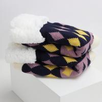 China women Slipper Socks Fuzzy Thick Warm Heavy Fleece lined Winter Socks diamond pattern Stockings For ladies sherpa socks for sale