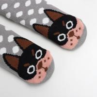 China Women Cheap Animal Knitted Winter Home Indoor Slipper Socks With Plush Sherpa Lining In Stock Ladies warm socks for sale