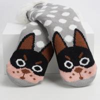 China Women Cheap Animal Knitted Winter Home Indoor Slipper Socks With Plush Sherpa Lining In Stock Ladies warm socks for sale