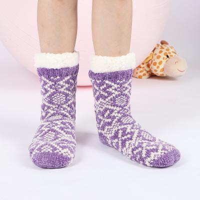 China Women Cozy Winter Sleep Socks home Floor Fluffy Stockings velvet fuzzy Christmas socks in stock for sale
