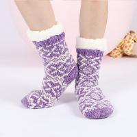 China Women Cozy Winter Sleep Socks home Floor Fluffy Stockings velvet fuzzy Christmas socks in stock for sale