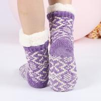 China Women Cozy Winter Sleep Socks home Floor Fluffy Stockings velvet fuzzy Christmas socks in stock for sale