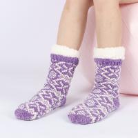 China Women Cozy Winter Sleep Socks home Floor Fluffy Stockings velvet fuzzy Christmas socks in stock for sale