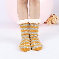 China New fashion custom design patchwork color winter stockings ladies winter home socks women cozy slippper socks for sale