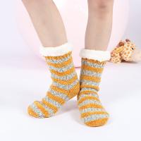 China New fashion custom design patchwork color winter stockings ladies winter home socks women cozy slippper socks for sale
