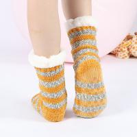 China New fashion custom design patchwork color winter stockings ladies winter home socks women cozy slippper socks for sale