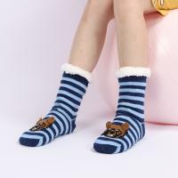 China cute Cartoon Thick warm fleece Mid-calf Length Women Knitted Socks Winter Comfortable Soft Room Shoe Socks slipper socks for sale