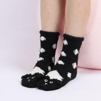 China Girls Cute animal Pattern Warm Winter designer socks Super Soft Cozy Fuzzy Fluffy Fleece Lined Slipper Socks with Grippers for sale