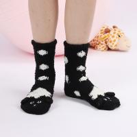 China Girls Cute animal Pattern Warm Winter designer socks Super Soft Cozy Fuzzy Fluffy Fleece Lined Slipper Socks with Grippers for sale