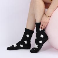 China Girls Cute animal Pattern Warm Winter designer socks Super Soft Cozy Fuzzy Fluffy Fleece Lined Slipper Socks with Grippers for sale