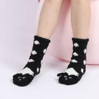 China Girls Cute animal Pattern Warm Winter designer socks Super Soft Cozy Fuzzy Fluffy Fleece Lined Slipper Socks with Grippers for sale