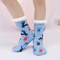 China Wholesale Winter Thick Warm Christmas Sleep Socks For Women Adult cute Deer Pattern Home Floor Socks for sale