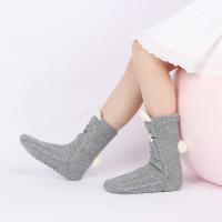 China Cartoon animal Thick warm fluffy faux fur Mid-calf Length Women Knitted Socks Winter Soft Room Shoe Socks  slipper sock for sale