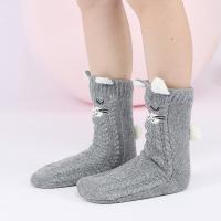 China Cartoon animal Thick warm fluffy faux fur Mid-calf Length Women Knitted Socks Winter Soft Room Shoe Socks  slipper sock for sale