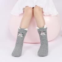 China Cartoon animal Thick warm fluffy faux fur Mid-calf Length Women Knitted Socks Winter Soft Room Shoe Socks  slipper sock for sale