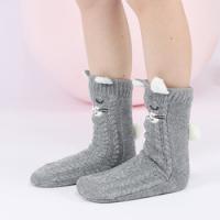 China Cartoon animal Thick warm fluffy faux fur Mid-calf Length Women Knitted Socks Winter Soft Room Shoe Socks  slipper sock for sale