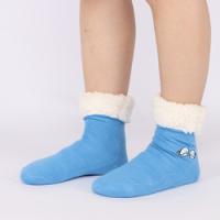 China Hot Sale Popular kid Cartoon Anti Slip Home Slippers Socks for Children Warm Winter Sherpa Socks thick Knitted Indoor floor sock for sale