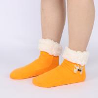 China Hot Sale Popular kid Cartoon Anti Slip Home Slippers Socks for Children Warm Winter Sherpa Socks thick Knitted Indoor floor sock for sale